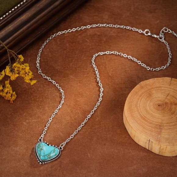 Jewelry | Tibetan Turquoise Heart Ornate Silver Star Frame Feminine ...